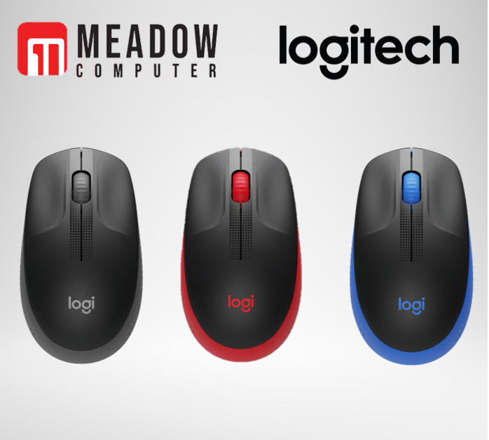 Logitech M190 Full-Size Wireless Mouse (Charcoal/ Blue/ Red) – Meadow ...