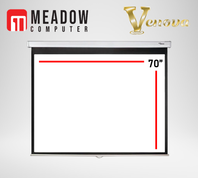 Venova Manual Wall Lcd Projector Screen 70″ X 70″ (6’x6’) – Meadow Computer
